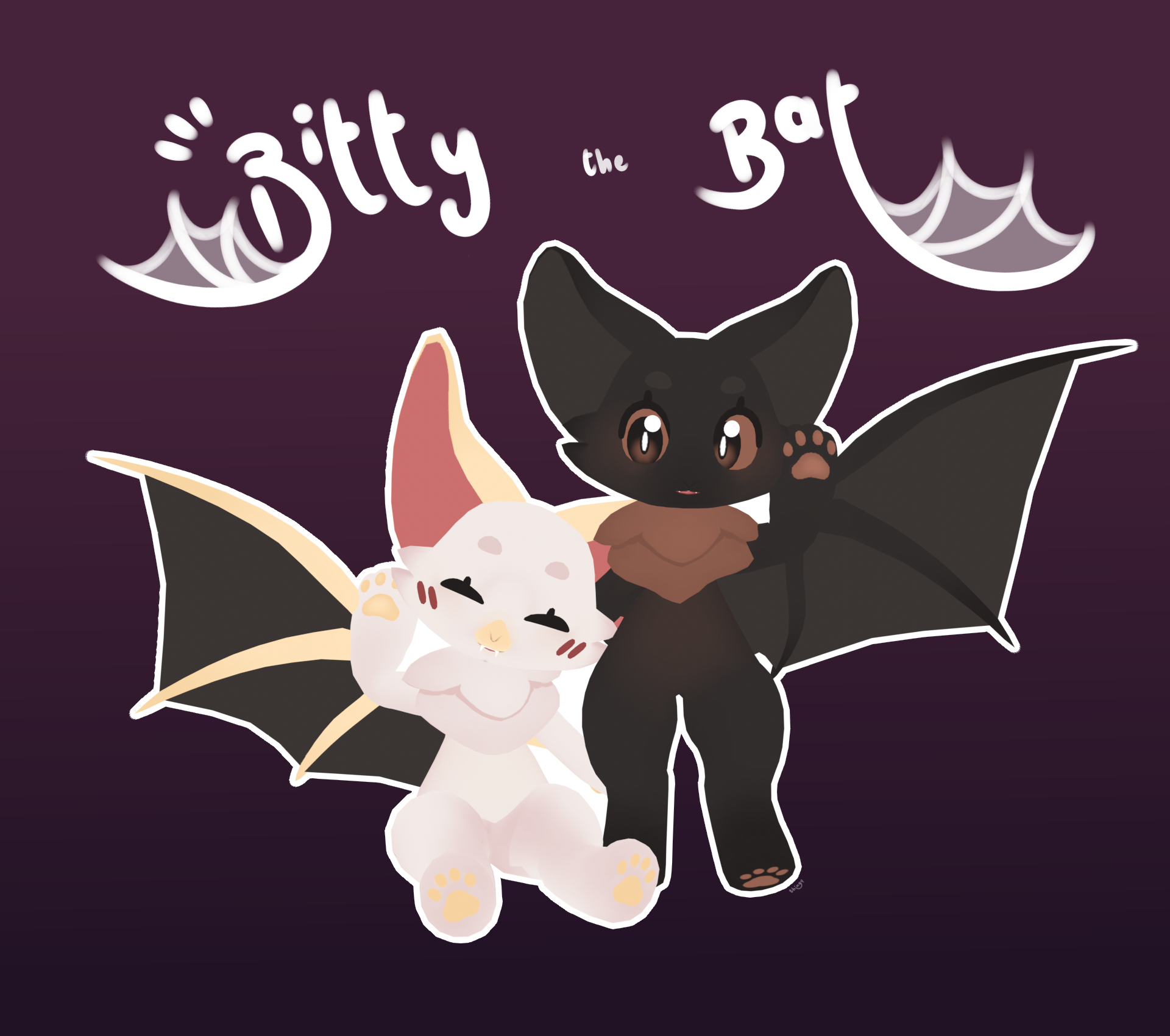 Bitty the Bat Chibi VRChat Kemono Avatar - drawforfood - BOOTH