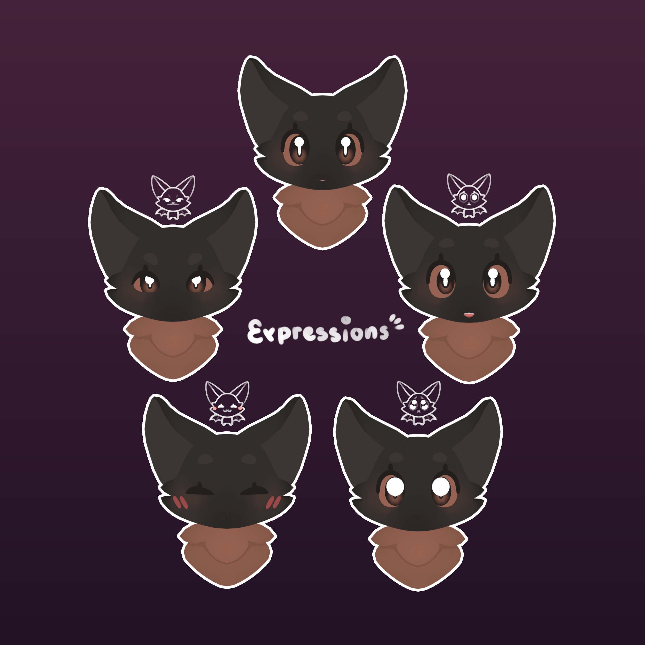 Bitty the Bat Chibi VRChat Kemono Avatar - drawforfood - BOOTH