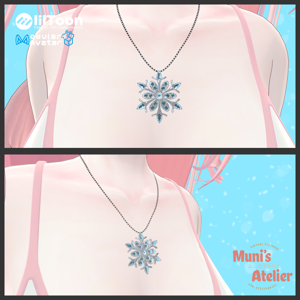 【無料,MA対応｜FREE, MA EDIT】雪花ネックレス｜Snowflake Necklace - Muni's Atelier 「ムニのアトリエ」 - BOOTH