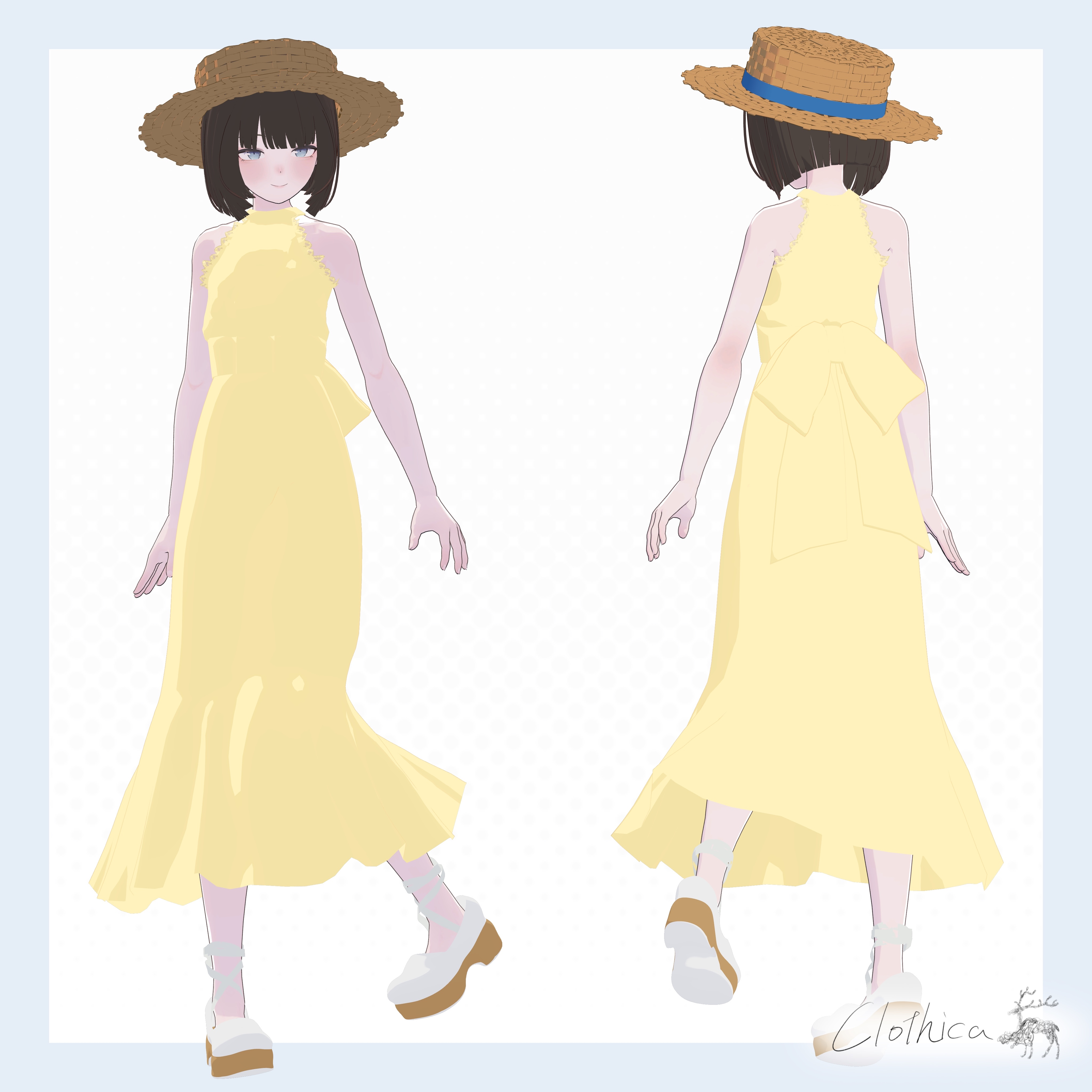 【Lapwing】C-D02 Ribbon Flare Dress - Clothica - BOOTH