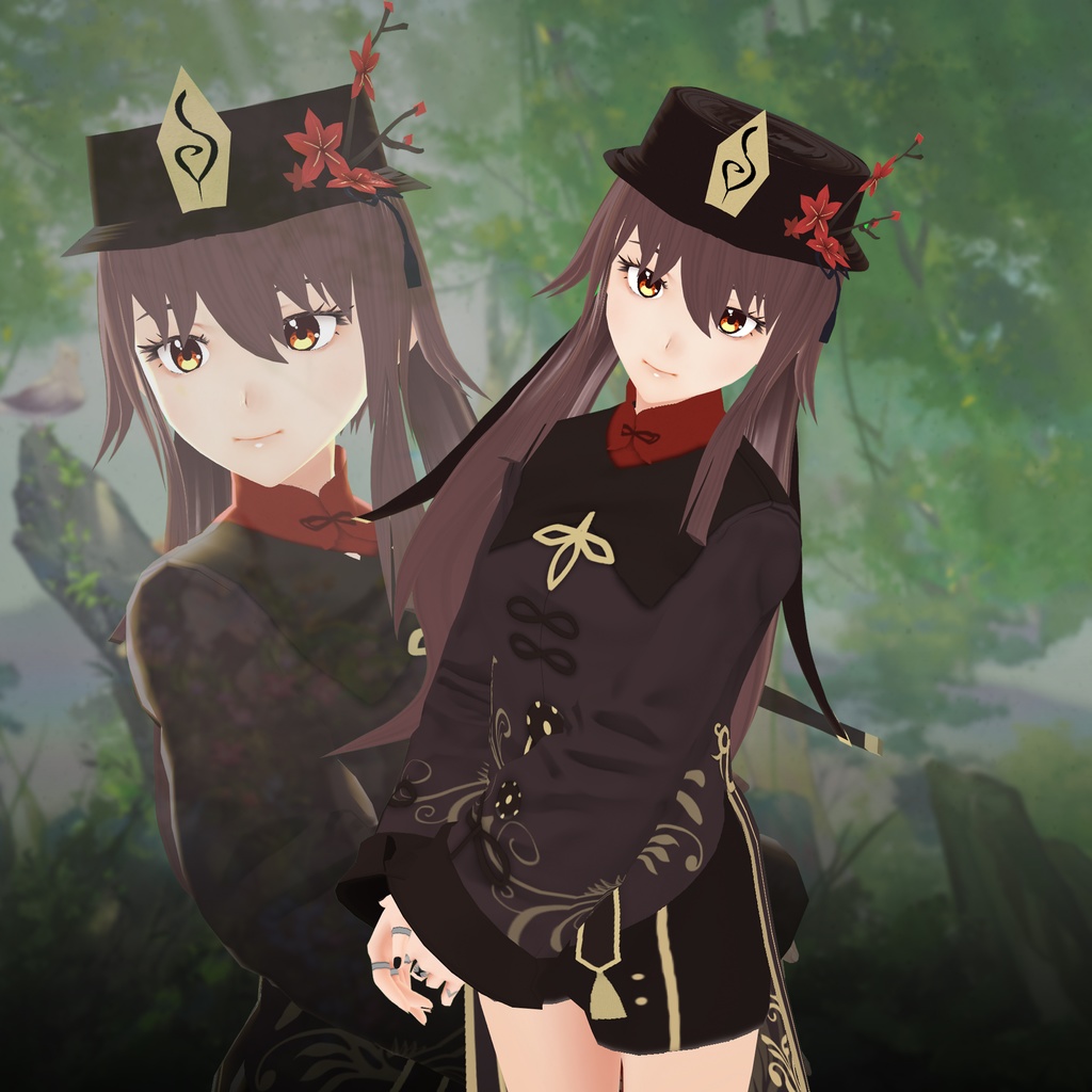 VRoid Hair [ VRoid用ヘアプリセット + Hat ] - Hu Tao - bouya - BOOTH