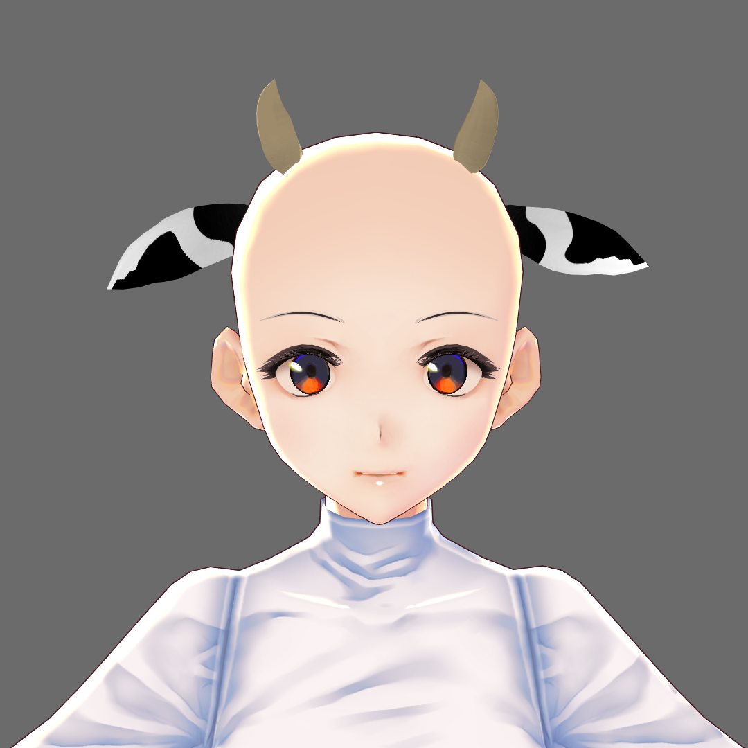 [VROID] PRESET Simple Cow Headpiece w/ moving ears 帽子牛 BETA VERSION ...