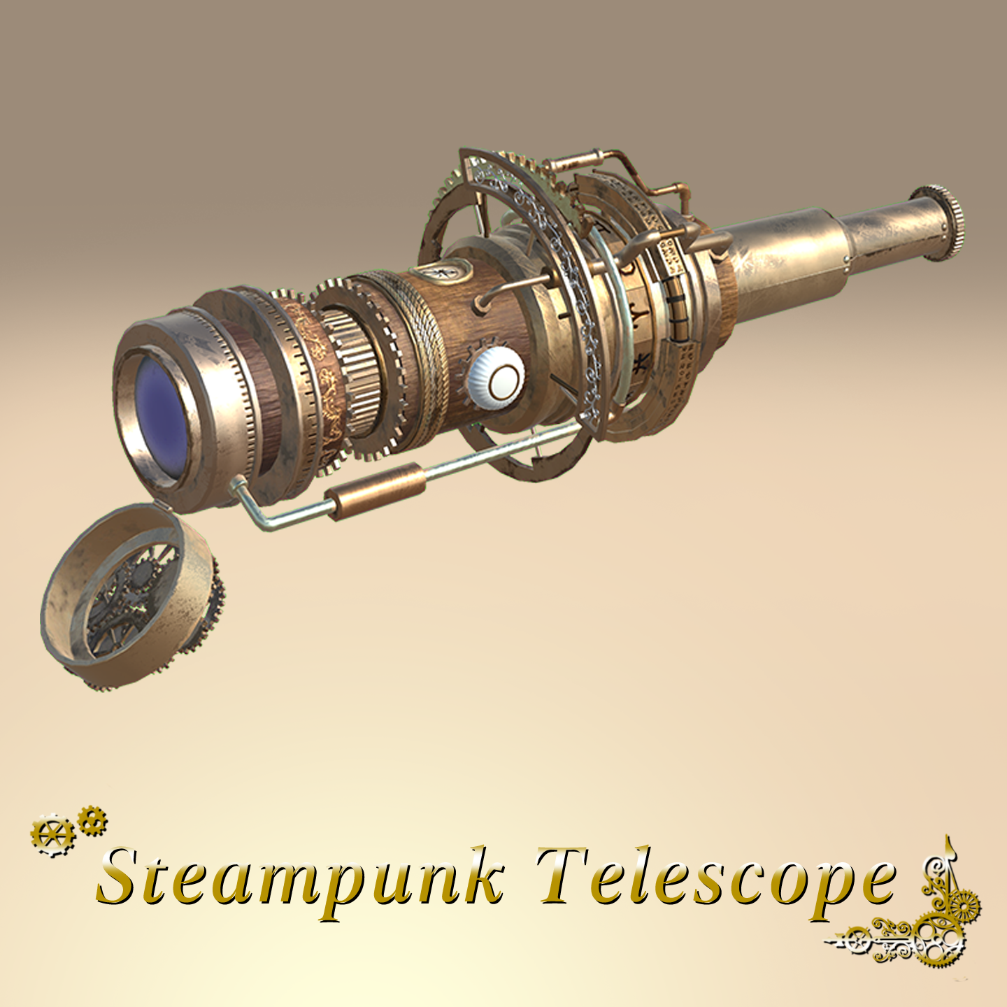 Steampunk Telescope - trickbooth - BOOTH
