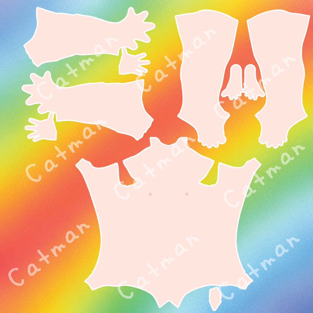 [VRChat] Lumberjackie's Male Base: Free Skin textures - Catman's Shop ...