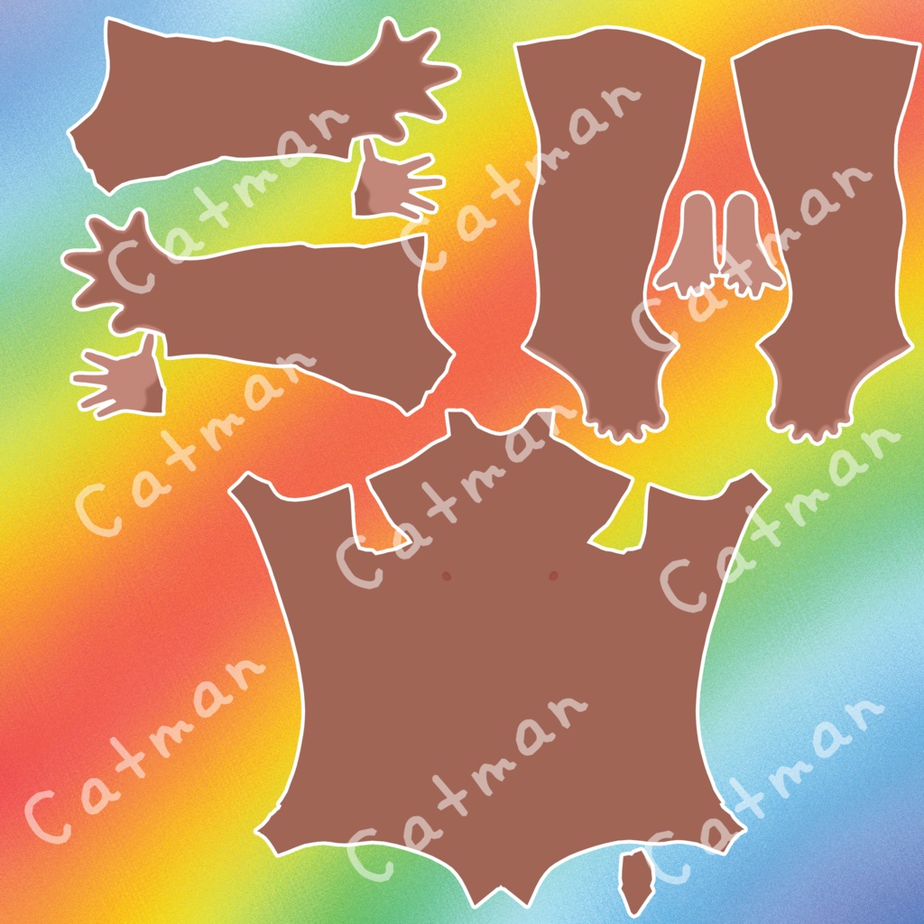 [VRChat] Lumberjackie's Male Base: Free Skin textures - Catman's Shop ...