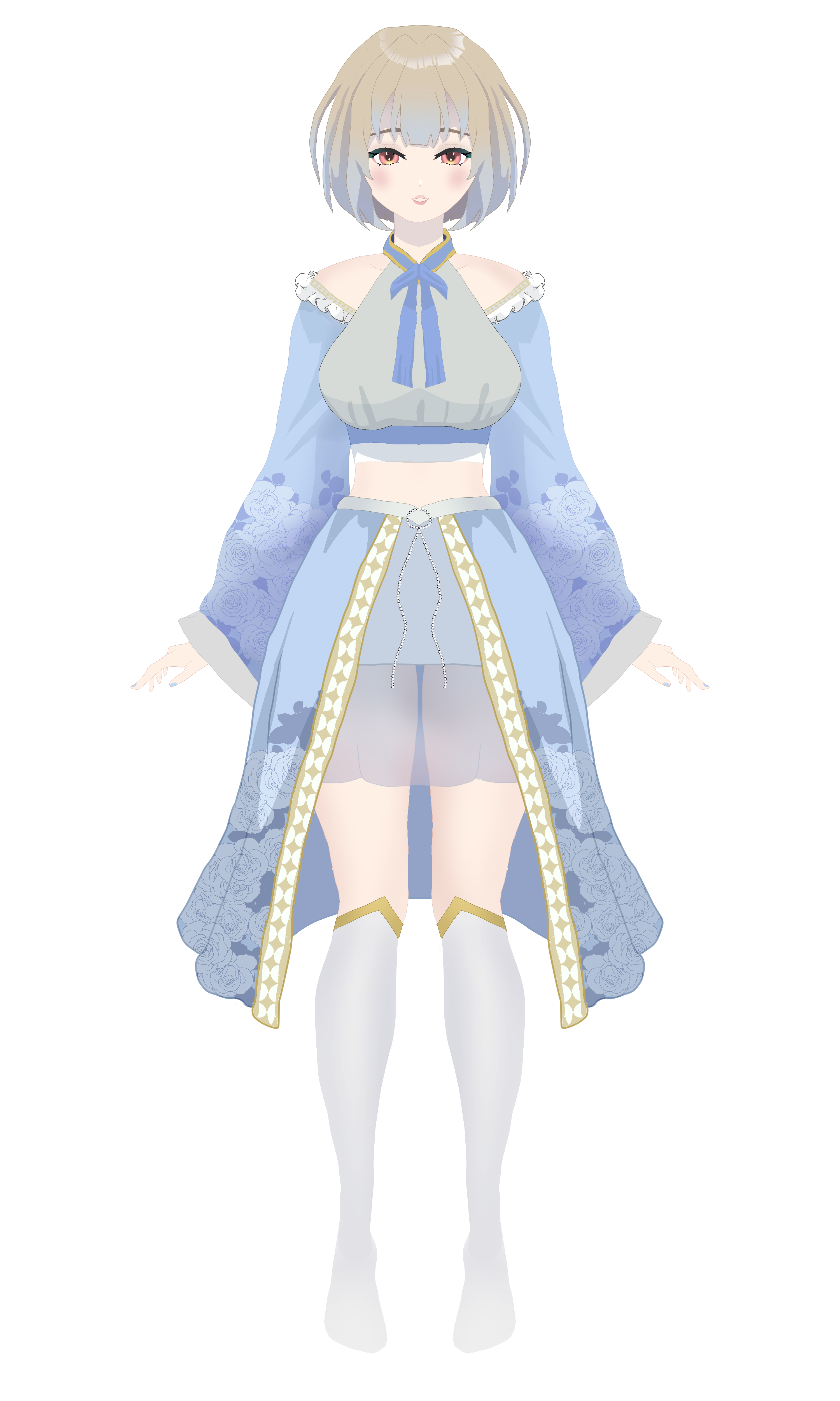blue sarah Vtuber Model - eveneedshelp - BOOTH