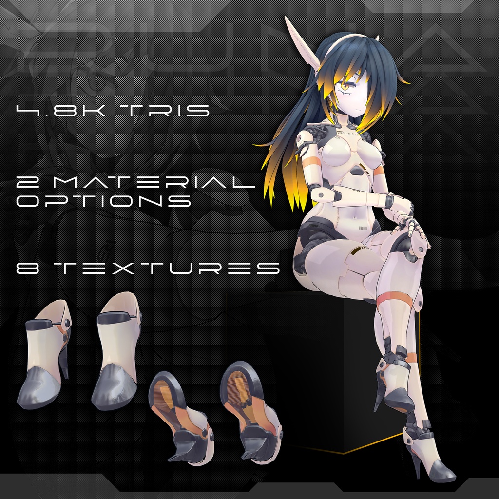 [オリジナル3Dコスチューム] Runa/Luna (ルナ) ハイヒール [VRC] - polybunny - BOOTH