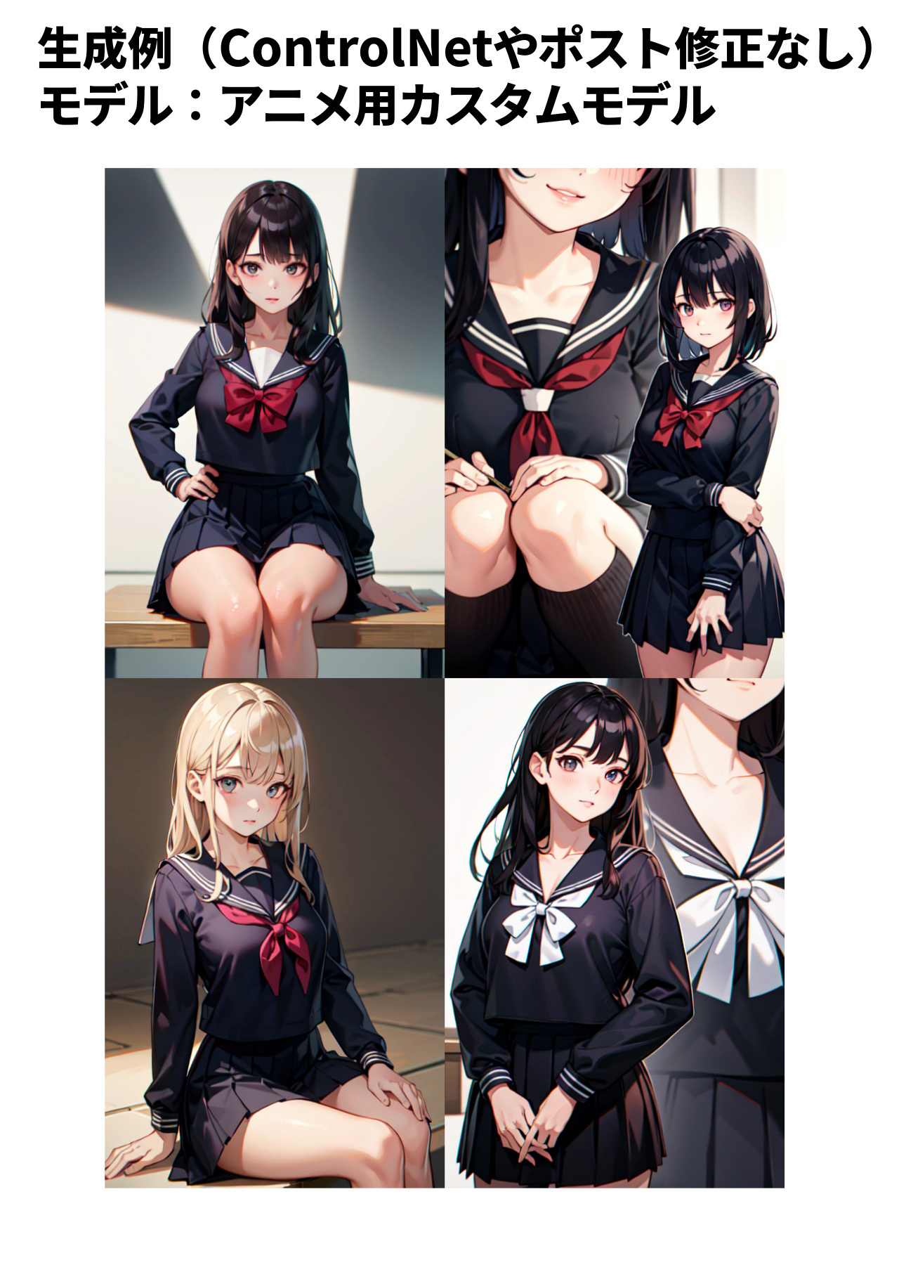 Stable Diffusion用のセーラー服生成（夏＆冬）LoRA - Catapp-Art3D - BOOTH