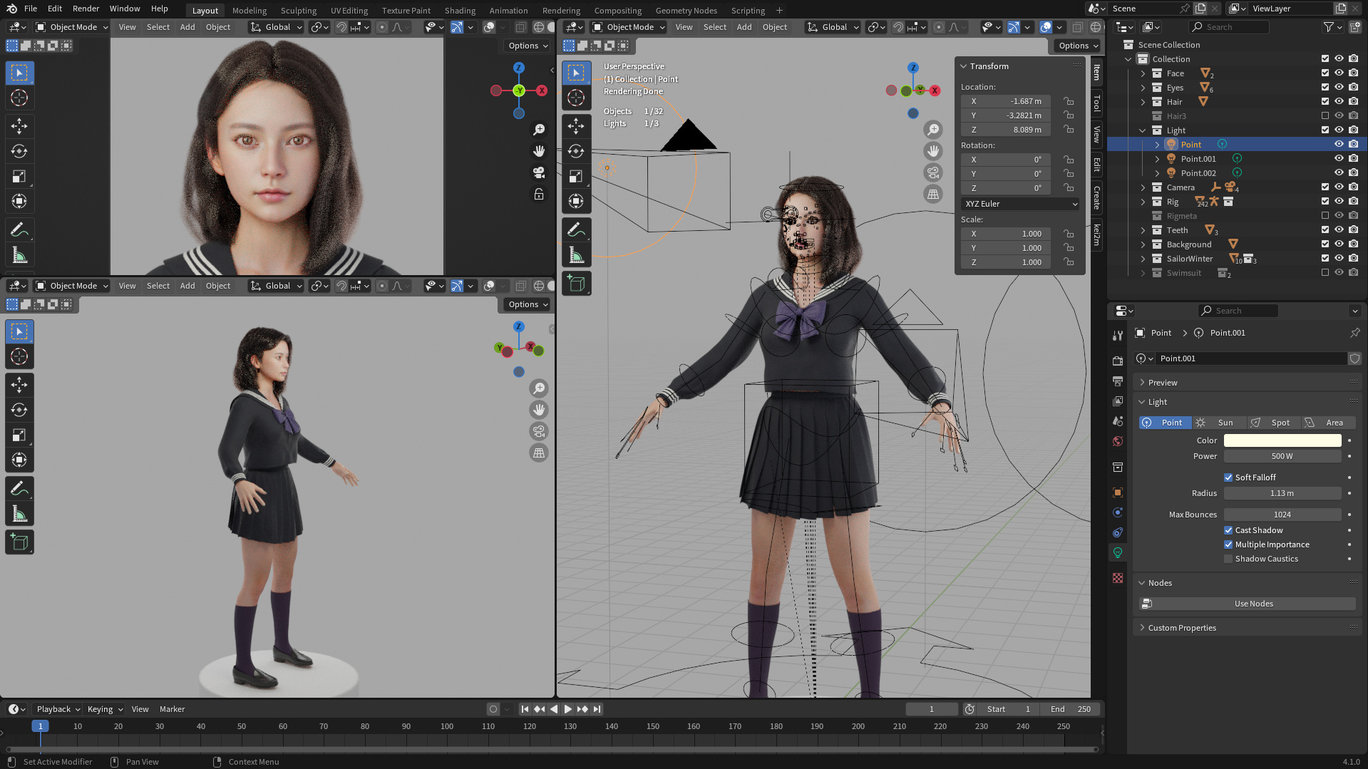 フォトリアル人物3Dモデル2用のテクスチャ - Catapp-Art3D - BOOTH