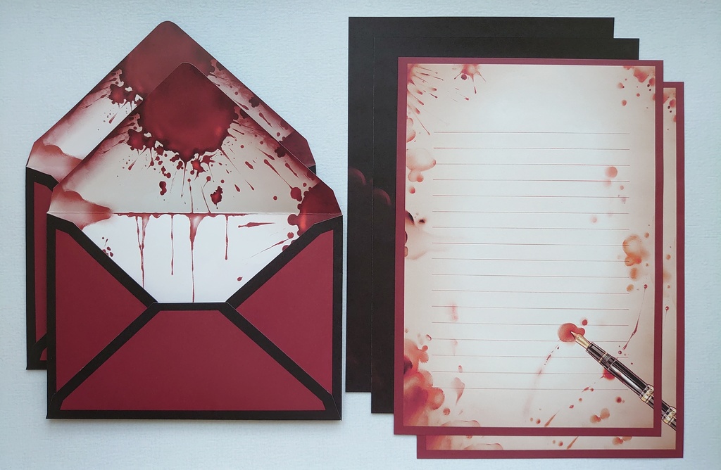 開けたら血まみれレターセット[洋2] - Citro Rium - BOOTH
