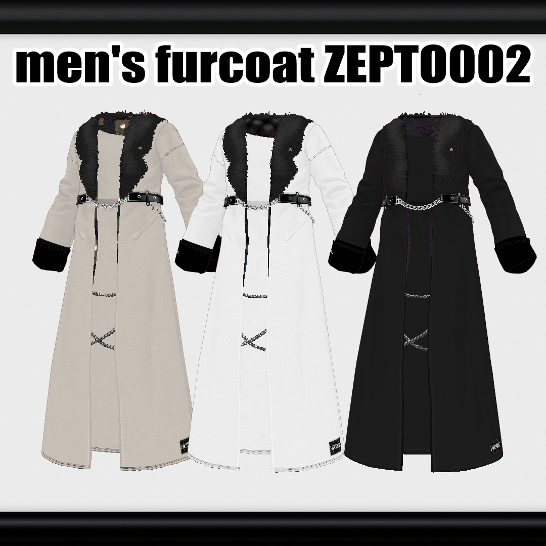 【Vroidテクスチャ】men's long furcoat 3color ZEPTO002 - ZEPTO002 - BOOTH