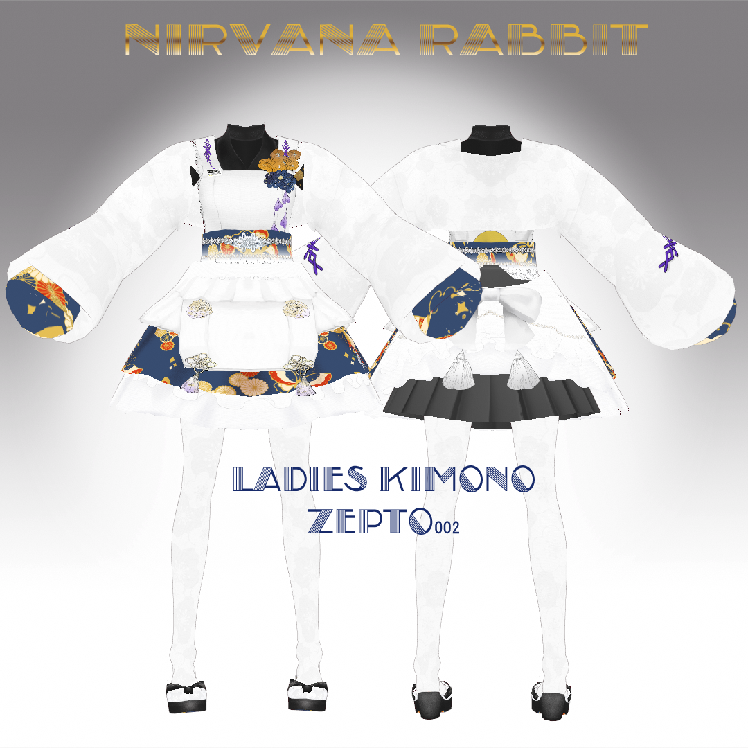 【Vroid texture】 Nirvana rabbit ladies KIMONO赤/青ZEPTO002 - ZEPTO002 - BOOTH
