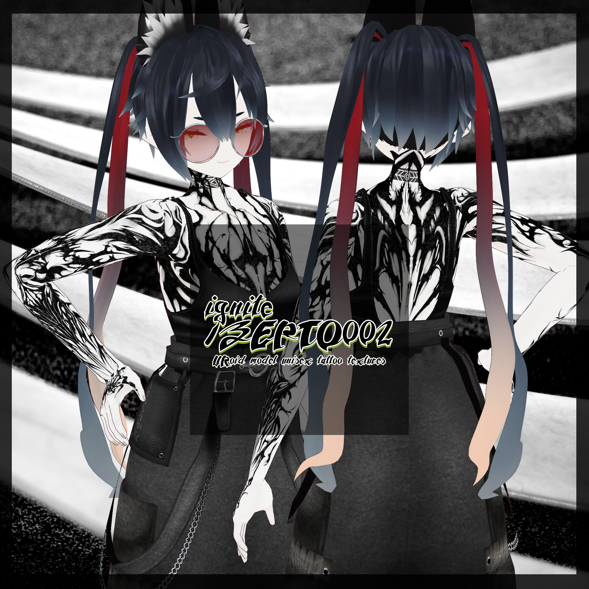 【VRoid texture】ignite/VRoid model unisex tattoo textures/ZEPTO002 ...