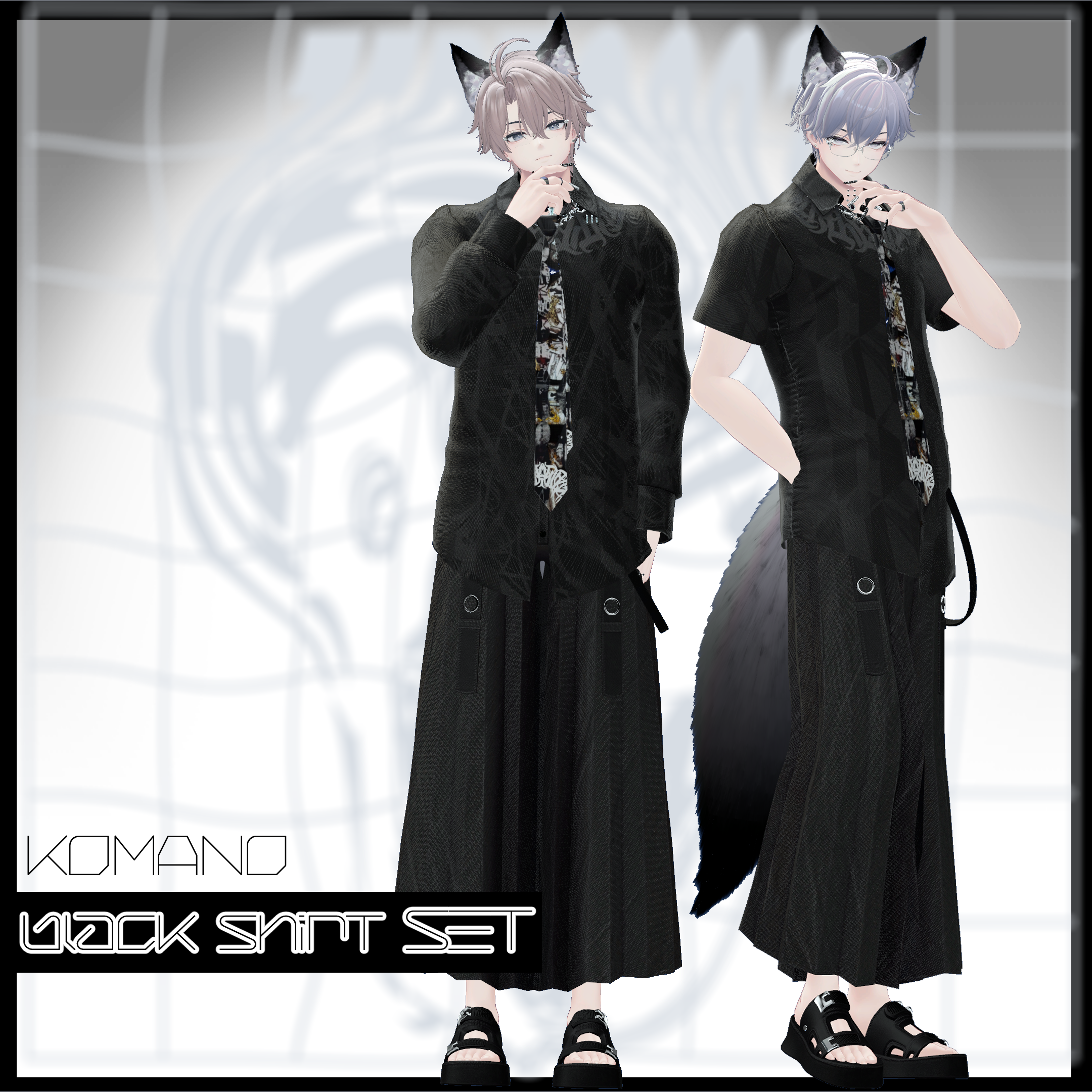 【VRChat】Men's black shirt Set/ZEPTO002【5Avatar対応/PB+CO/MA設定済 ...
