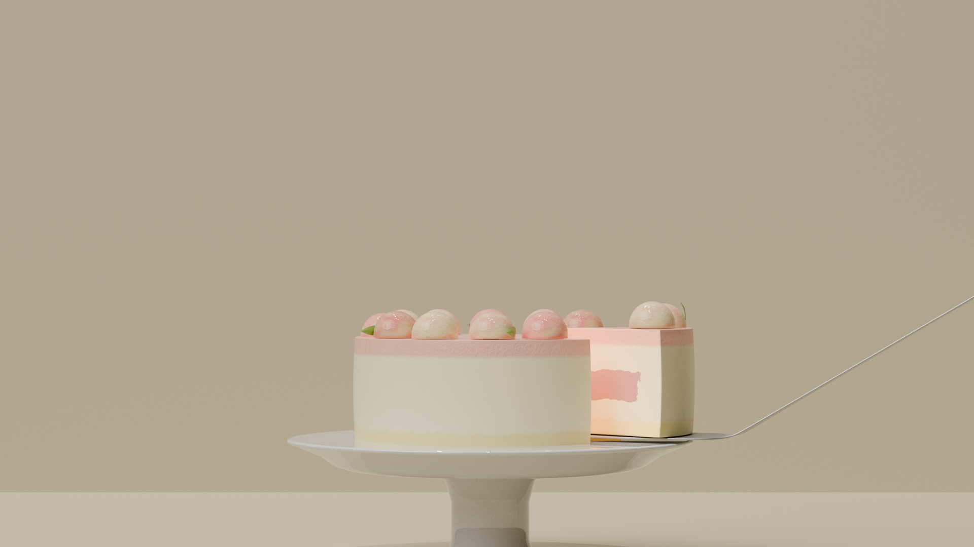 🍰モモケーキ3Dモデル🍰 - 𝕞𝕠𝕞𝕠 - BOOTH