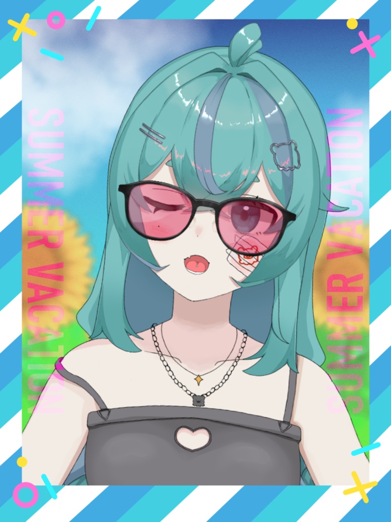 夏っぽ！Vtuber素材(SNS投稿) - 海守うろろ:無料素材屋 - BOOTH