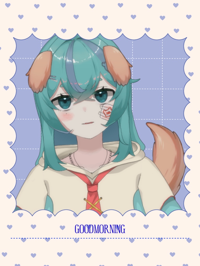 おはようvtuber素材(SNS投稿) - 海守うろろ:無料素材屋 - BOOTH