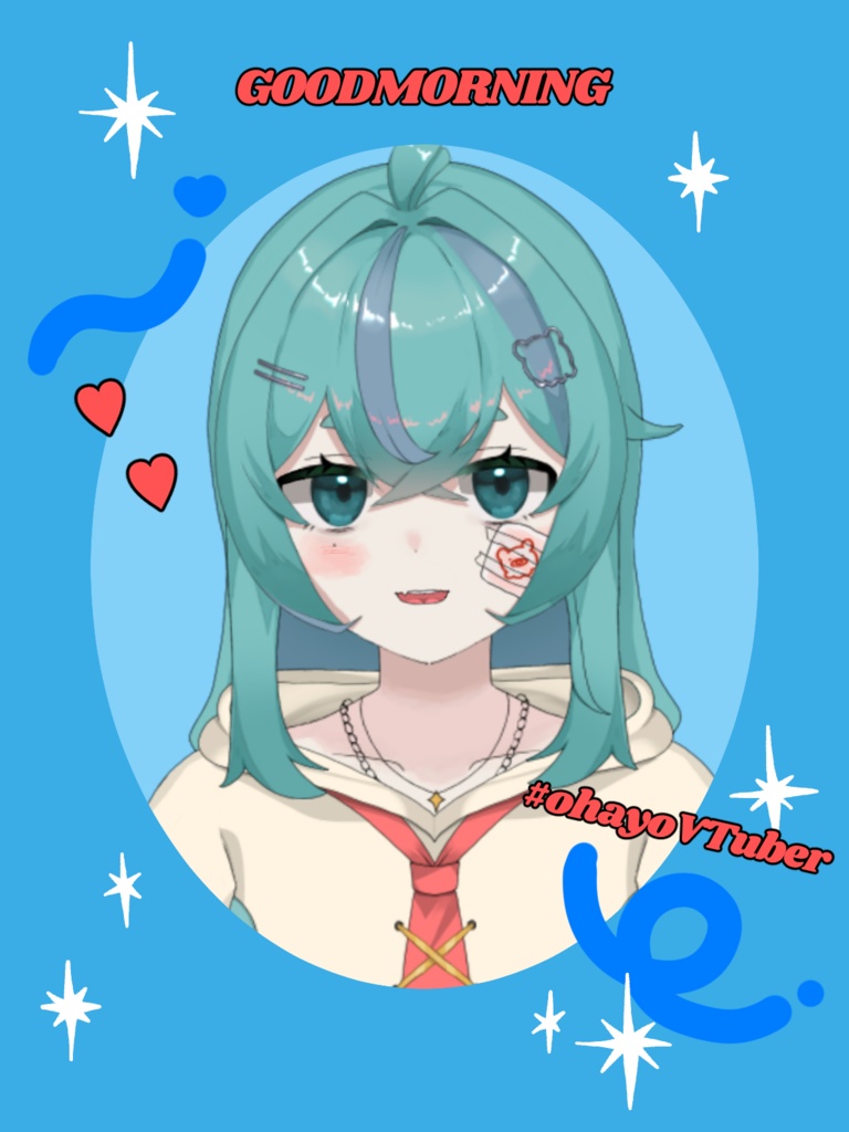 おはようvtuber素材(SNS投稿) - 海守うろろ:無料素材屋 - BOOTH