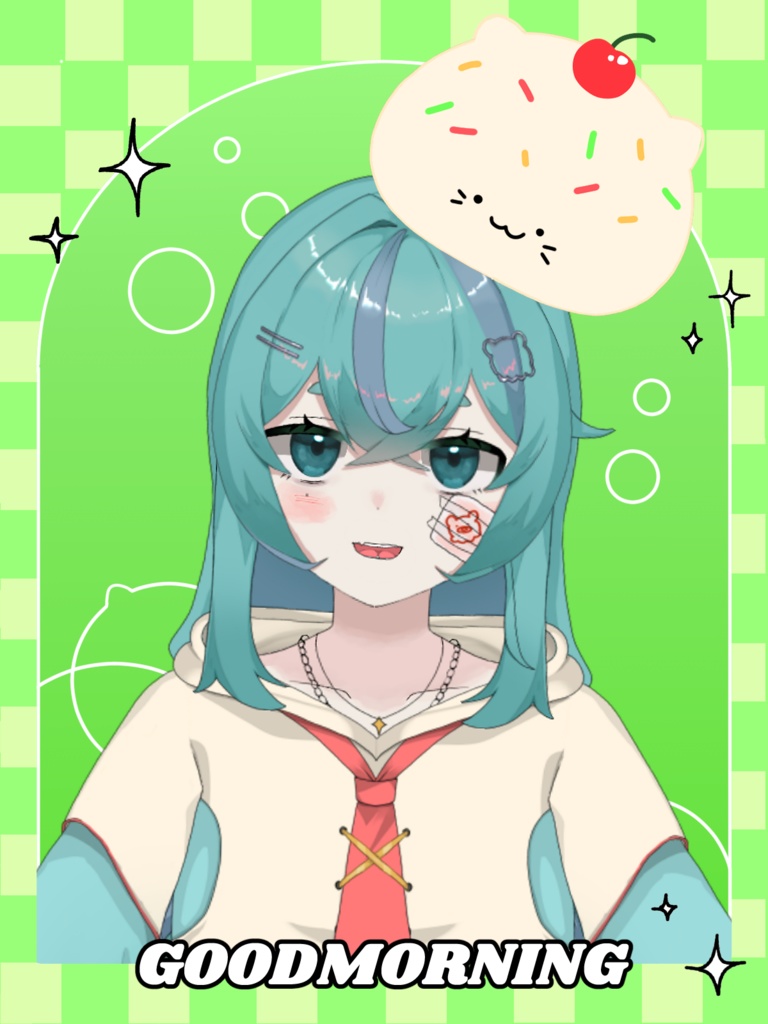 おはようvtuber素材(SNS投稿) - 海守うろろ:無料素材屋 - BOOTH