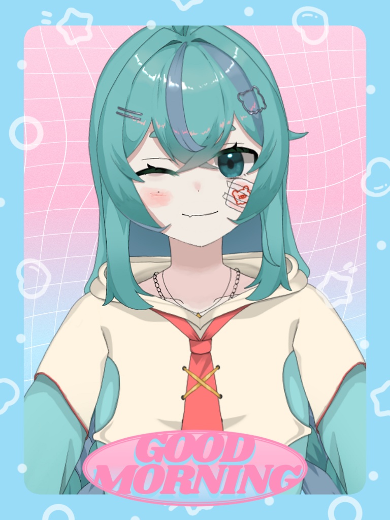 おはようvtuber素材(SNS投稿) - 海守うろろ:無料素材屋 - BOOTH