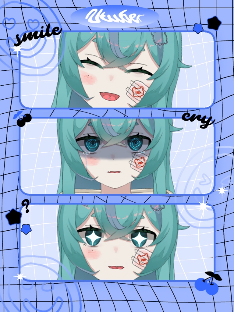 表情見せて！vtuber素材(SNS投稿) - 海守うろろ:無料素材屋 - BOOTH