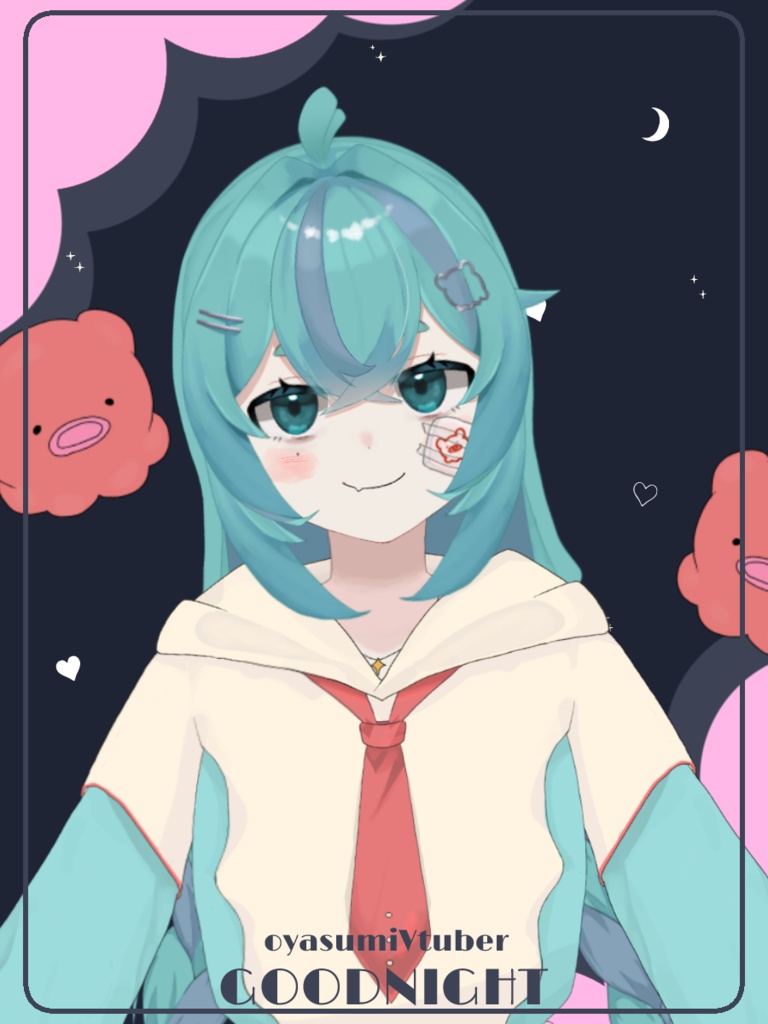 おやすみvtuber素材(SNS投稿) - 海守うろろ:無料素材屋 - BOOTH