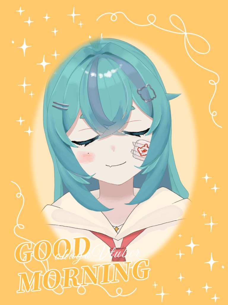 おはようvtuber素材(SNS投稿) - 海守うろろ:無料素材屋 - BOOTH