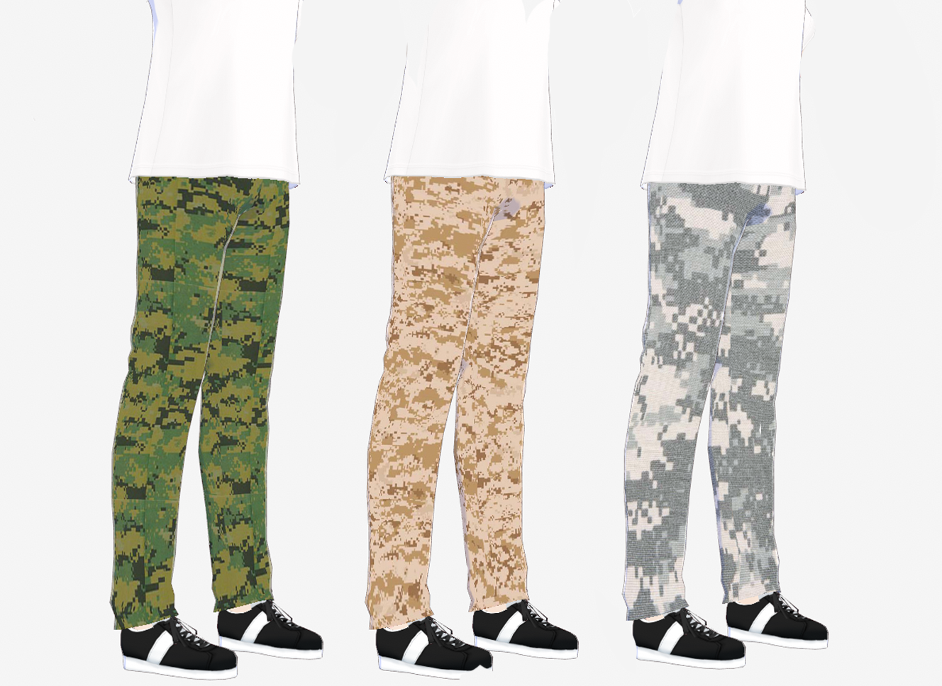 VRoid Camo Cargo Pants (Digital Camos) 迷彩カーゴパンツ - Ronson Based Items ...