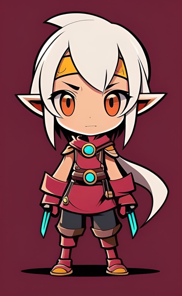 Elf Warrior Chibi - shopgame - BOOTH