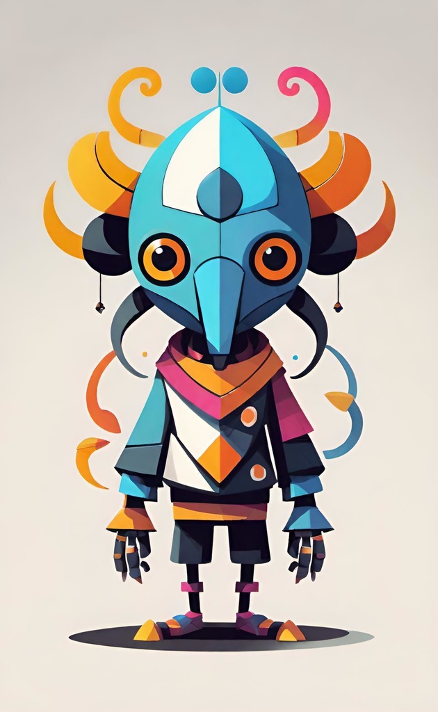 Whimsical Geometric Creature - shopgame - BOOTH