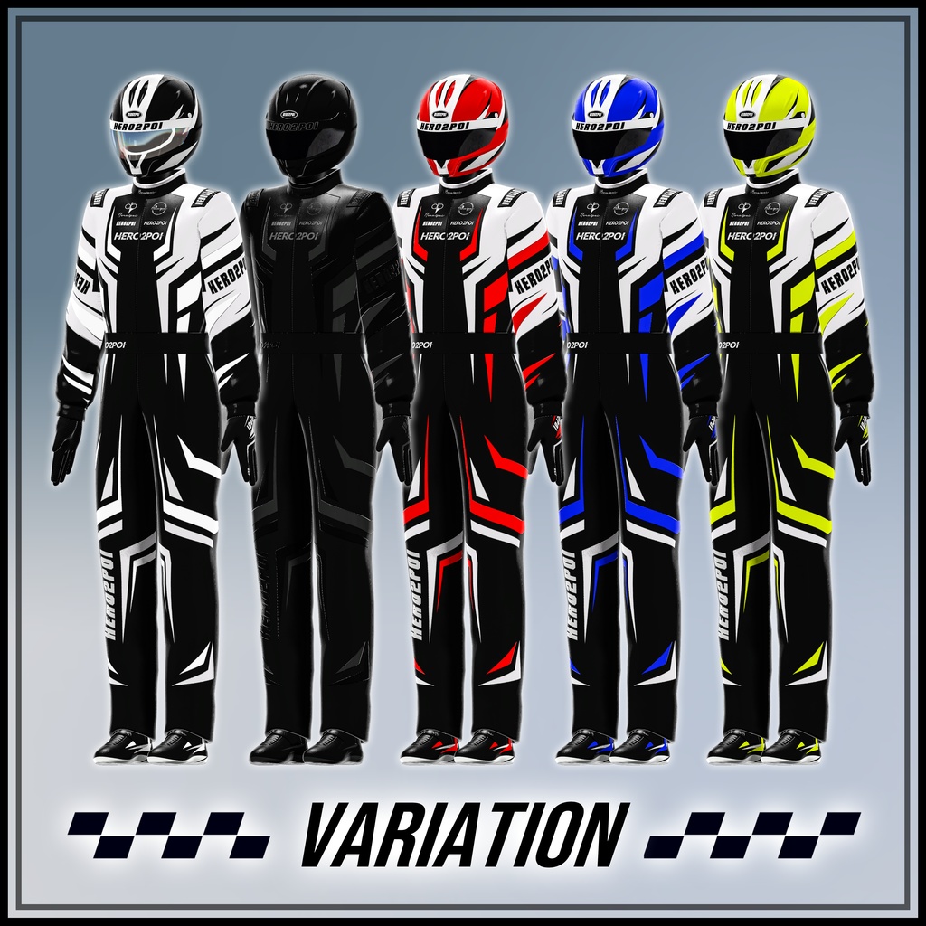 Racing Suit Package_🏁【for Komano, Minase】 / 衣装 [VRC] - HERO2POI - BOOTH