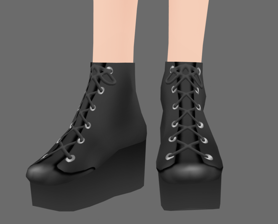VRoid Texture: Black Boots - Bora Booth! - BOOTH