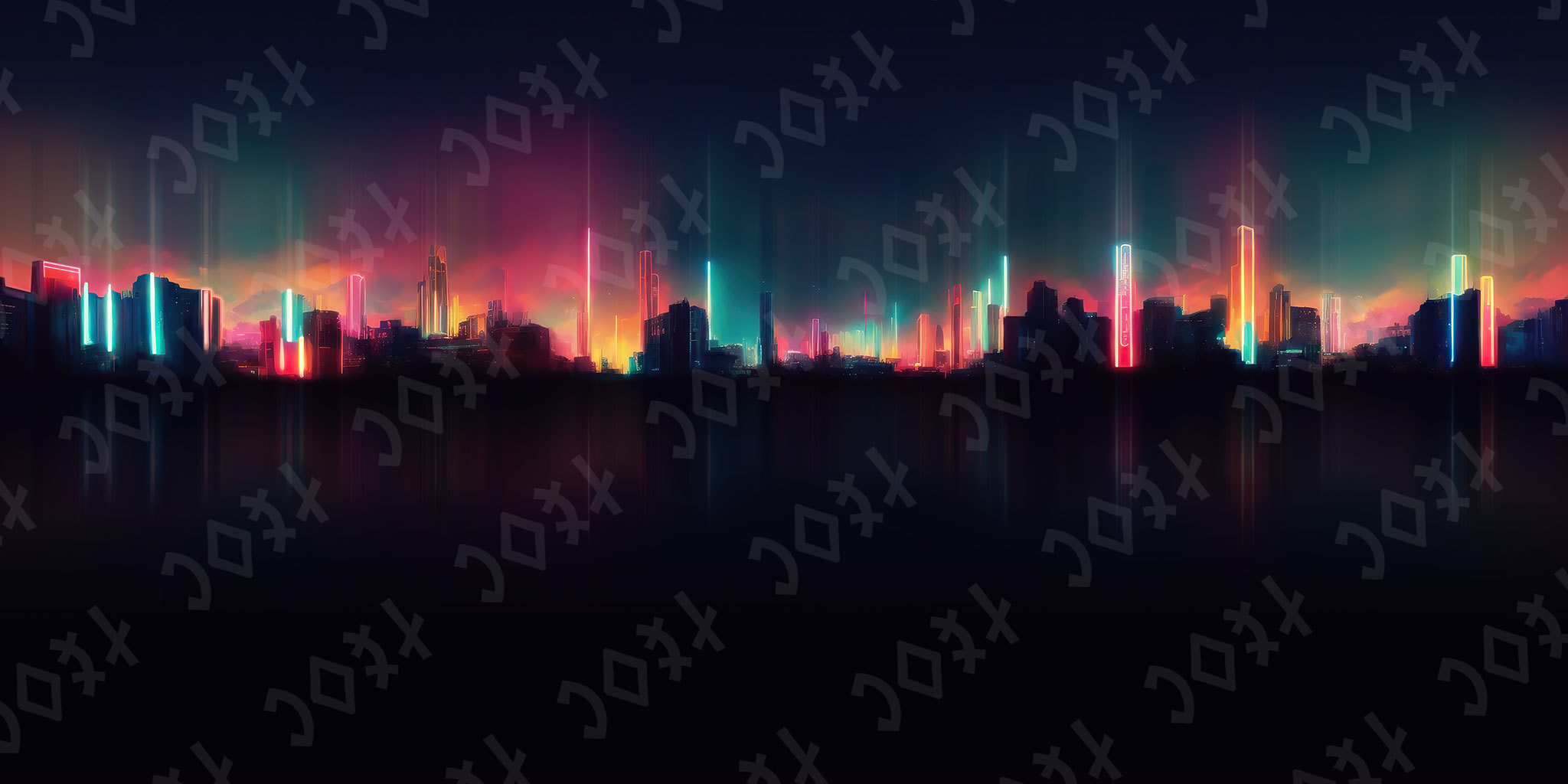 Neon City Skybox - ネオンシティのスカイボックス - deko AI - BOOTH