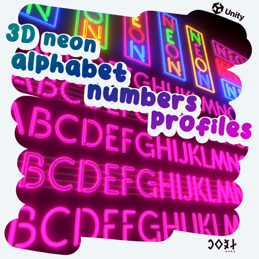 Neon Alphabet, Numbers, Sign profiles - ネオンアルファベット、数字、サインプロファイル - deko ...