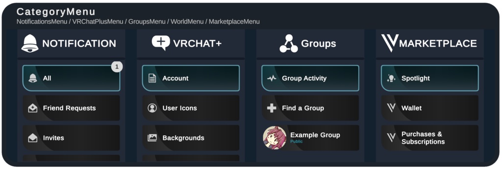 【VRChat向け】VRChat 風 UI スキン “black.kit.vrcui” - 黒音キト - BOOTH