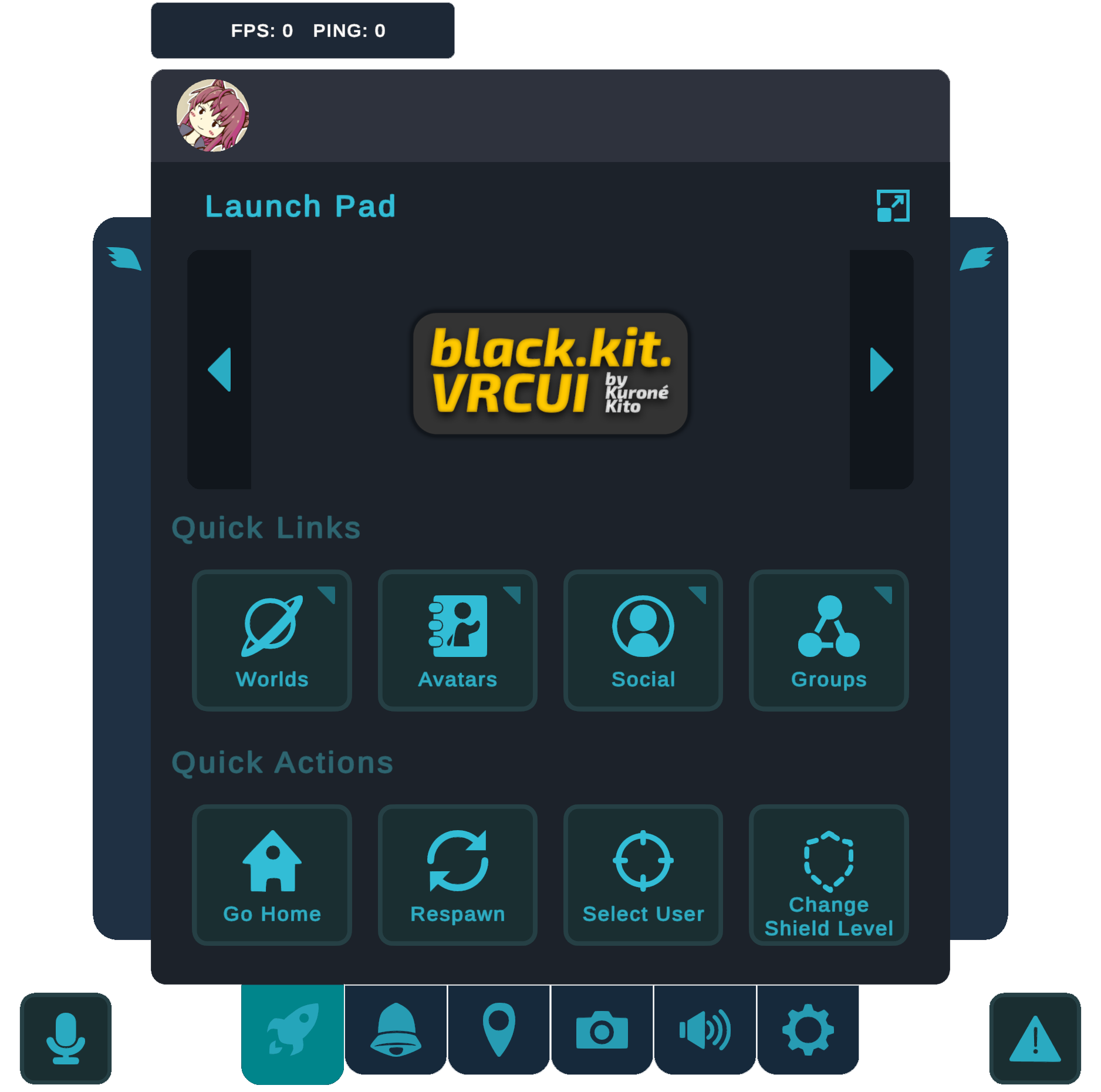 【VRChat向け】VRChat 風 UI スキン “black.kit.vrcui” - 黒音キト - BOOTH