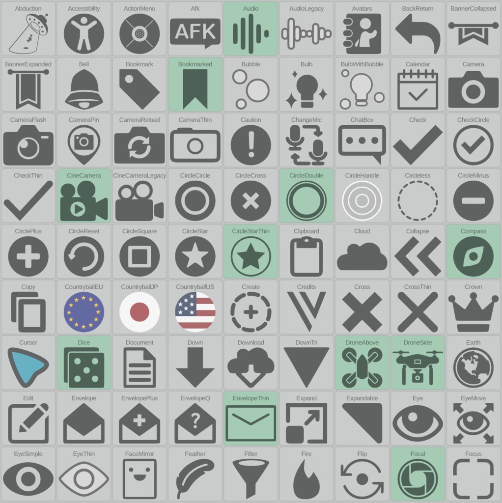 【243個】VRChat風SVGアイコン集 “VRC Icons” (旧称: LaunchPad Icons) - 黒音キト - BOOTH