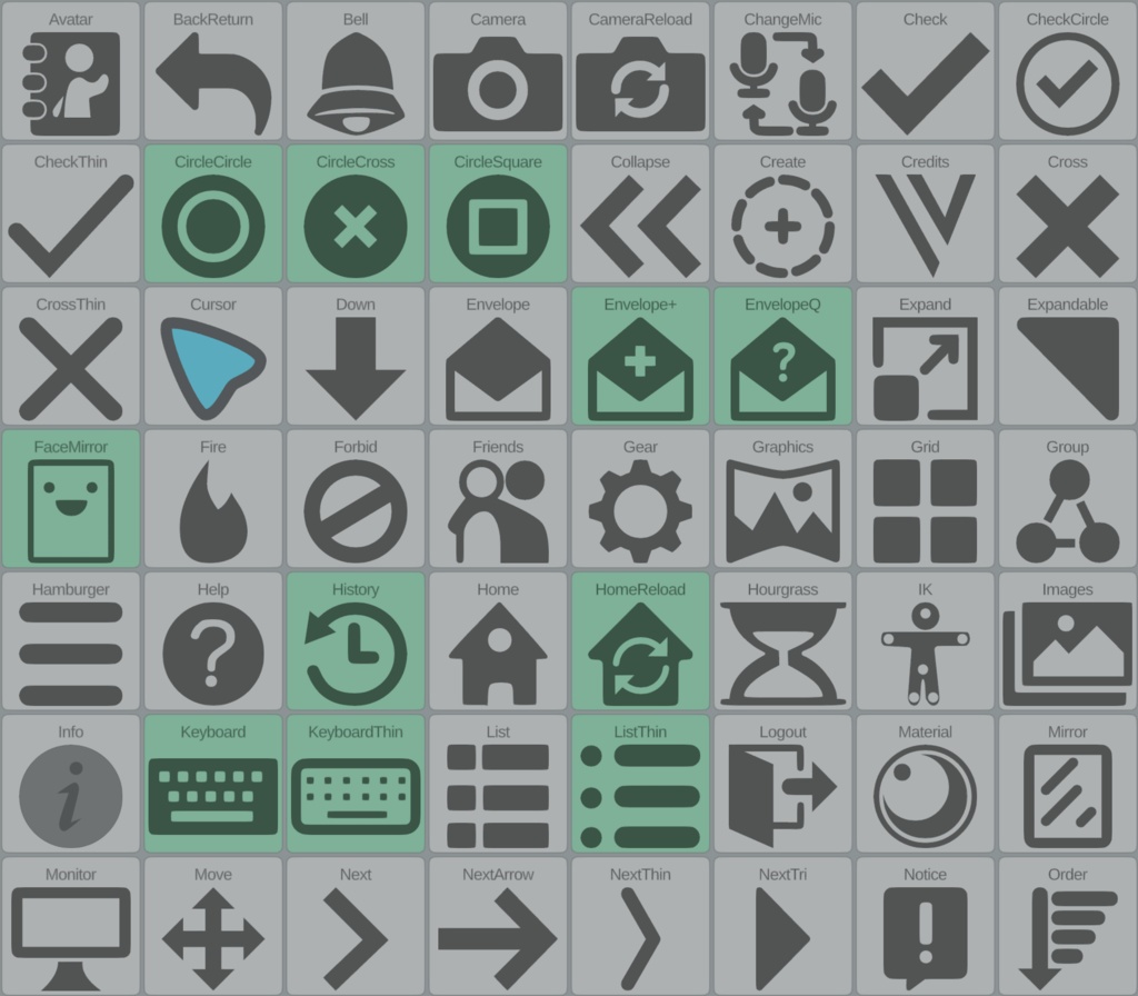 VRChat風SVGアイコン集 “LaunchPad Icons” - 黒音キト - BOOTH