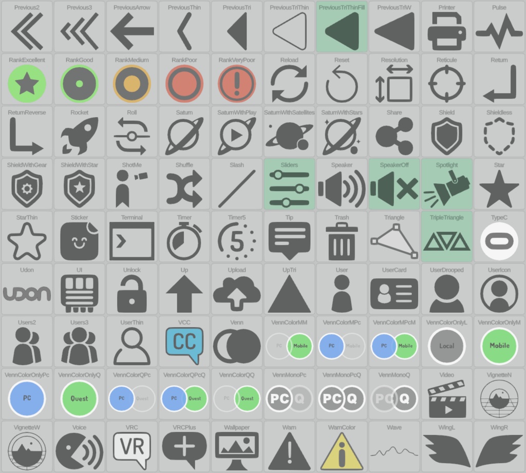 【270個】VRChat風SVGアイコン集 “VRC Icons” (旧称: LaunchPad Icons) - 黒音キト - BOOTH