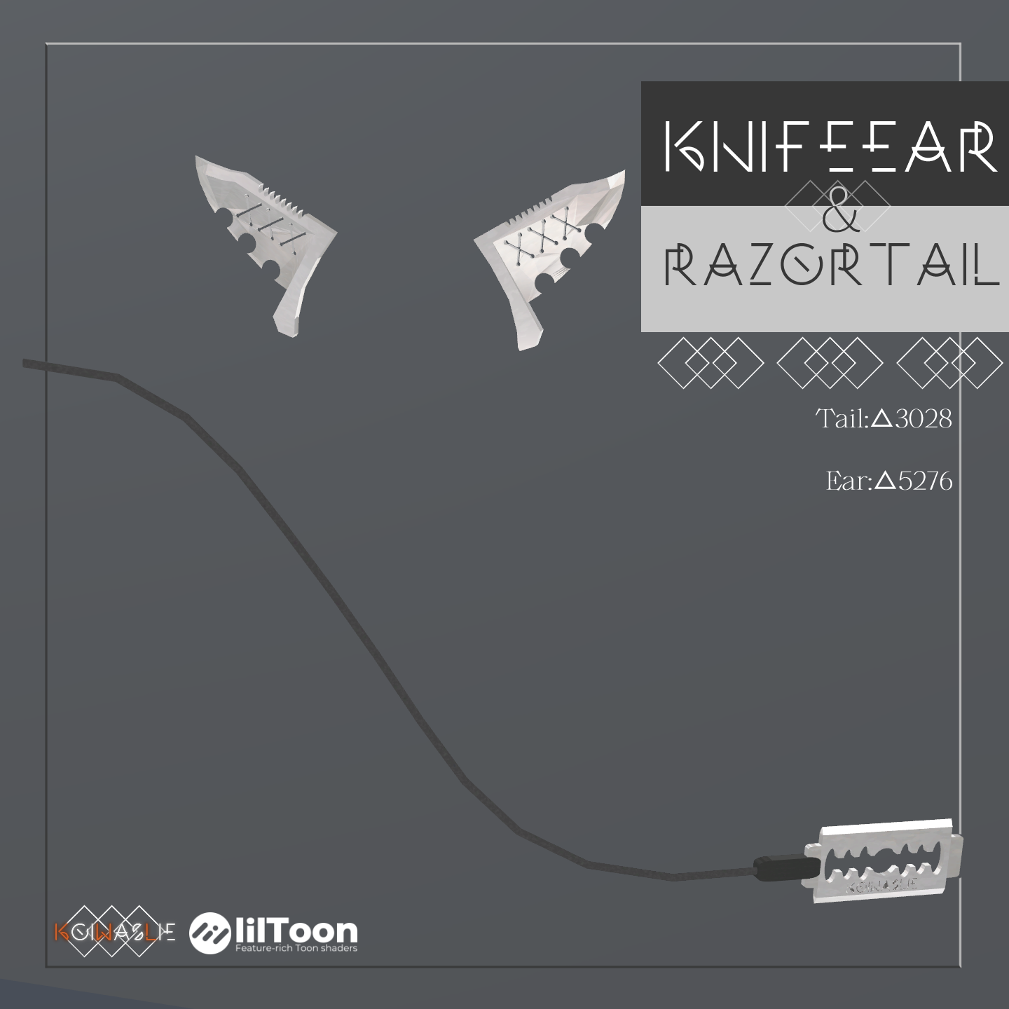 【VRCHAT想定3Dモデル】KnifeEar&RazorTail【アクセサリ】 #KoiWasLie - こいわずらい。 - BOOTH