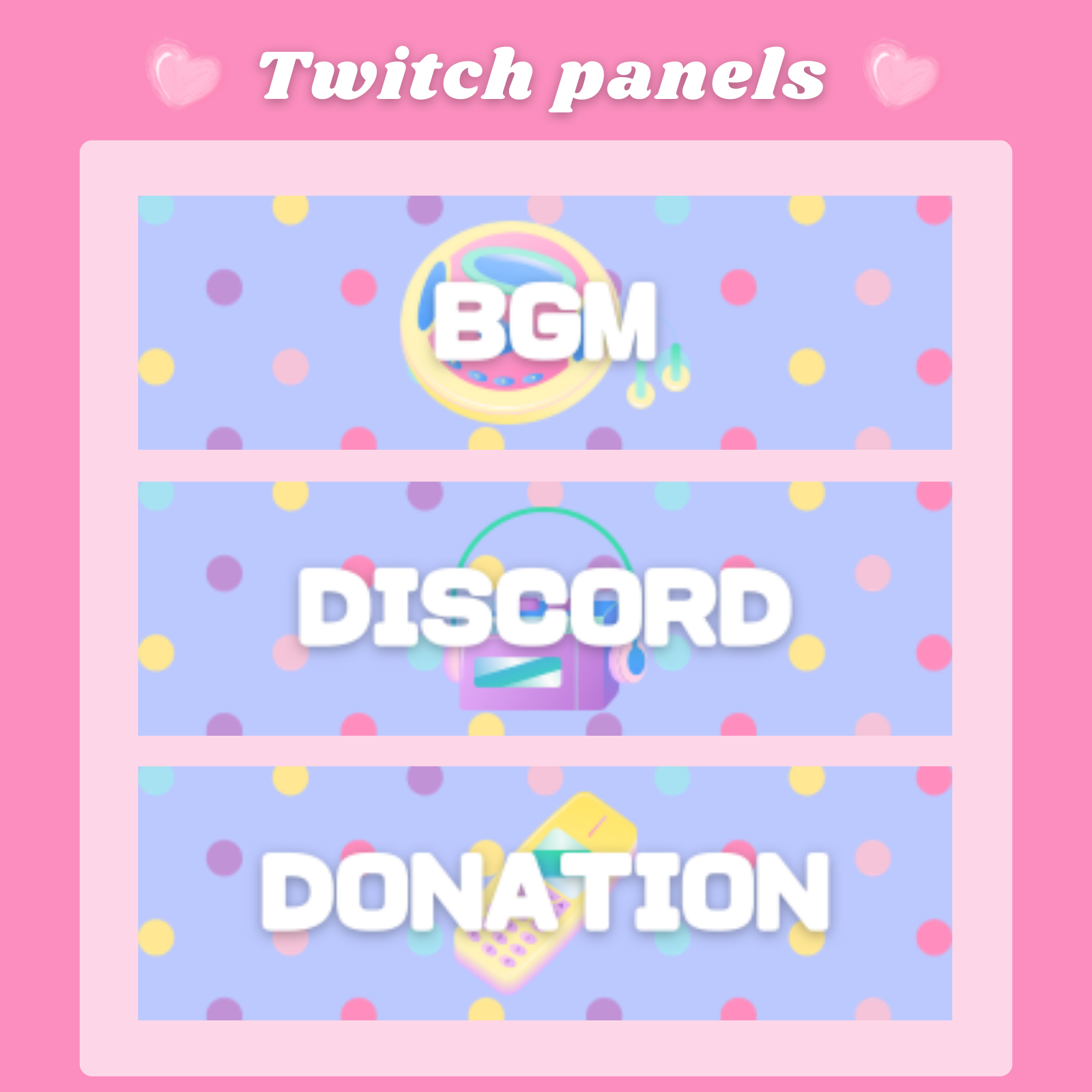 Twitchパネル・バナー・Twitch Panels🍭【ドット】 - poconim - BOOTH