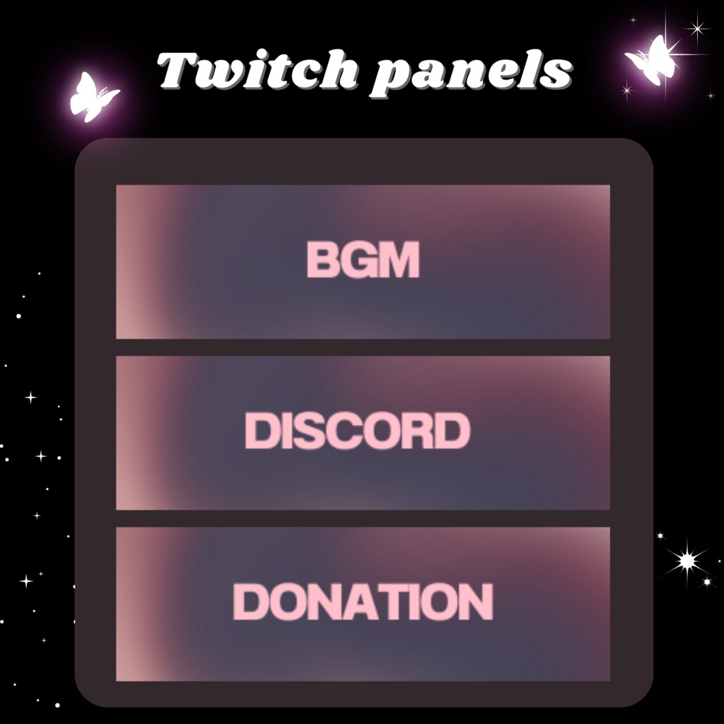 Twitchパネル・バナー・Twitch Panels【PINK】 - poconim - BOOTH