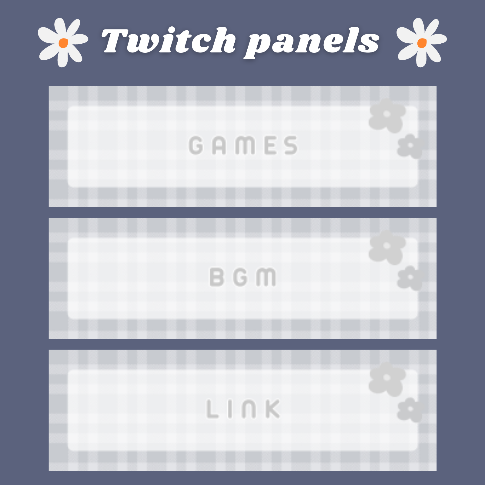 Twitchパネル・バナー・Twitch Panels【グレーチェック】 - poconim - BOOTH
