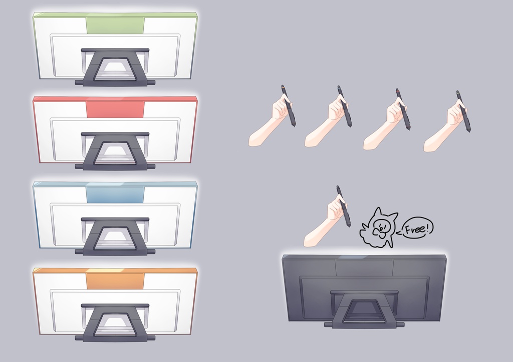 【Live2D配信素材】Vtuber用 鼠標追蹤繪圖板 Drawing tablet (五色) - kiwiii - BOOTH