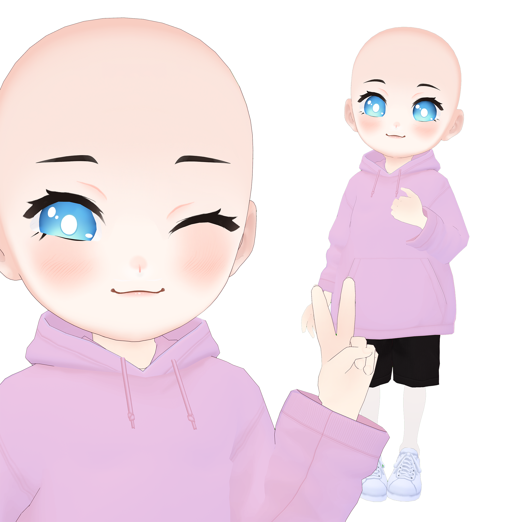 [VROID] Oski's Feminine Chibi Model Base 3D - Oski's Store - BOOTH