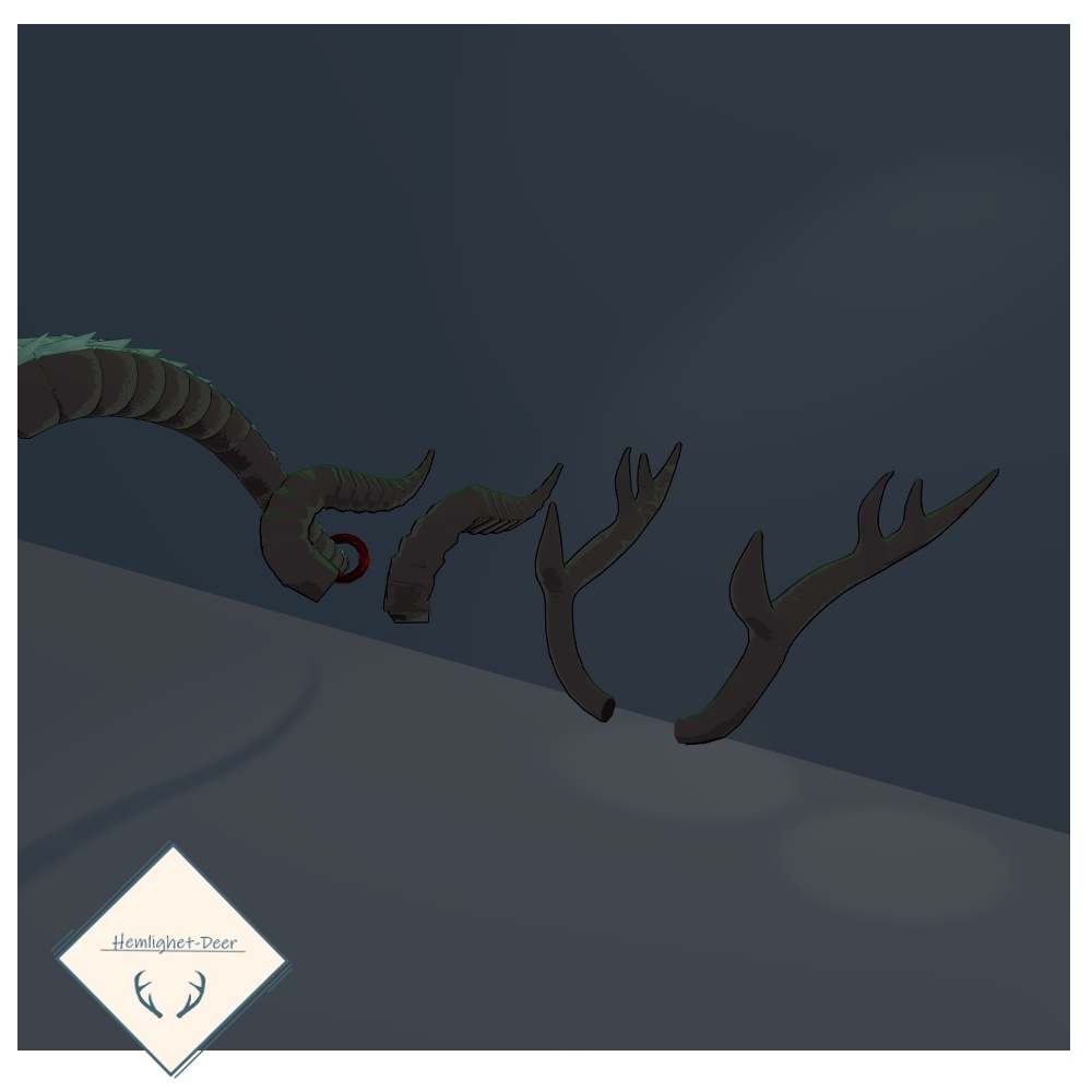 [VRChat] 龍化(角2種＋尻尾) for墨惺【3Dモデル】 - Hemlighet-Deer - BOOTH