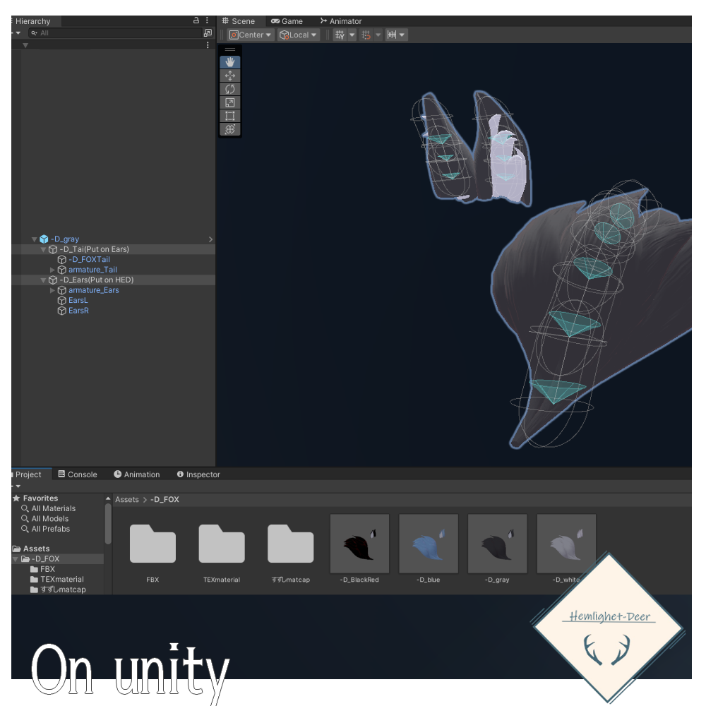 [VRChat] 九尾(Ears＋Tail)_対応:4Avatar【3Dモデル】 - Hemlighet-Deer - BOOTH