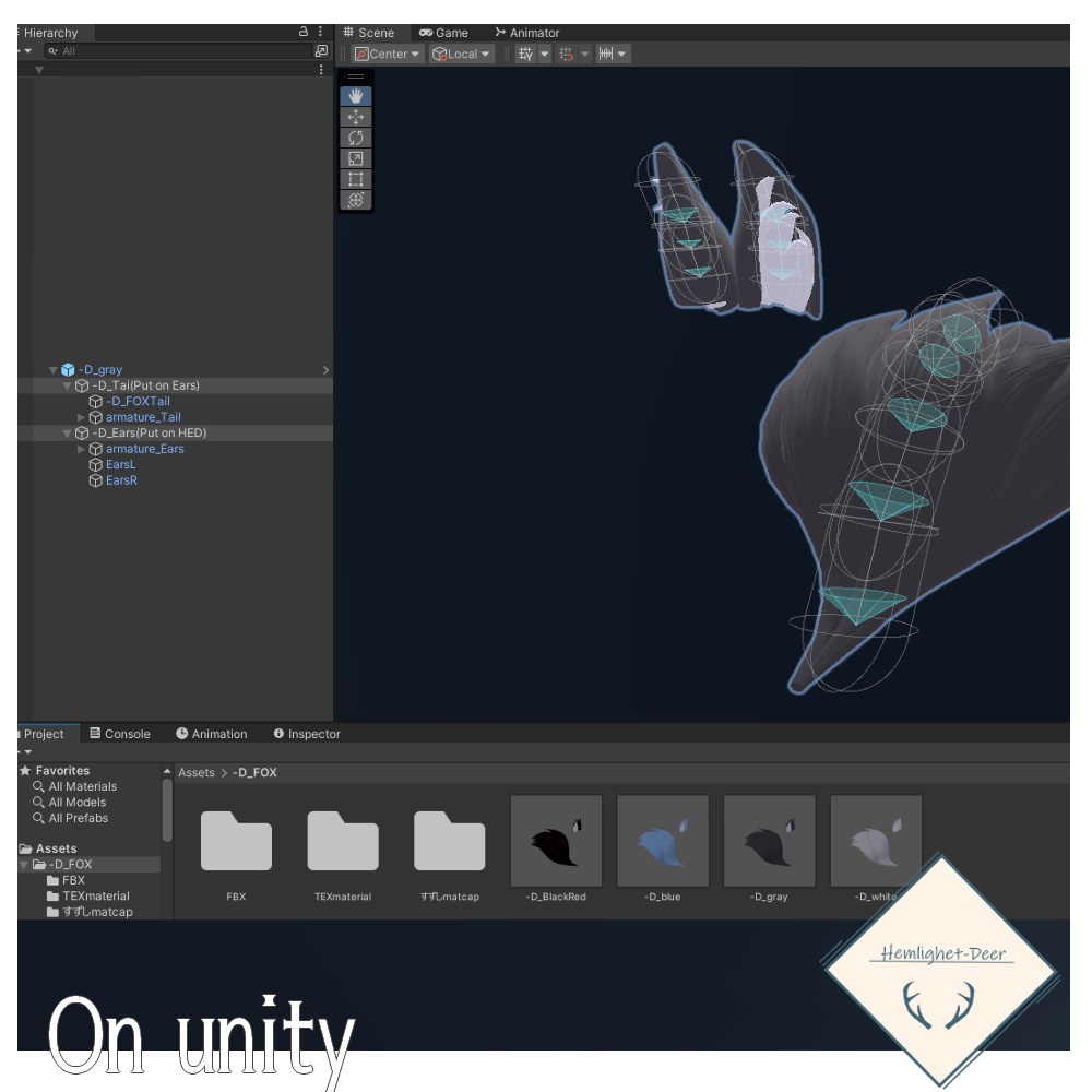[VRChat] 九尾(Ears＋Tail)_対応:4Avatar【3Dモデル】 - Hemlighet-Deer - BOOTH