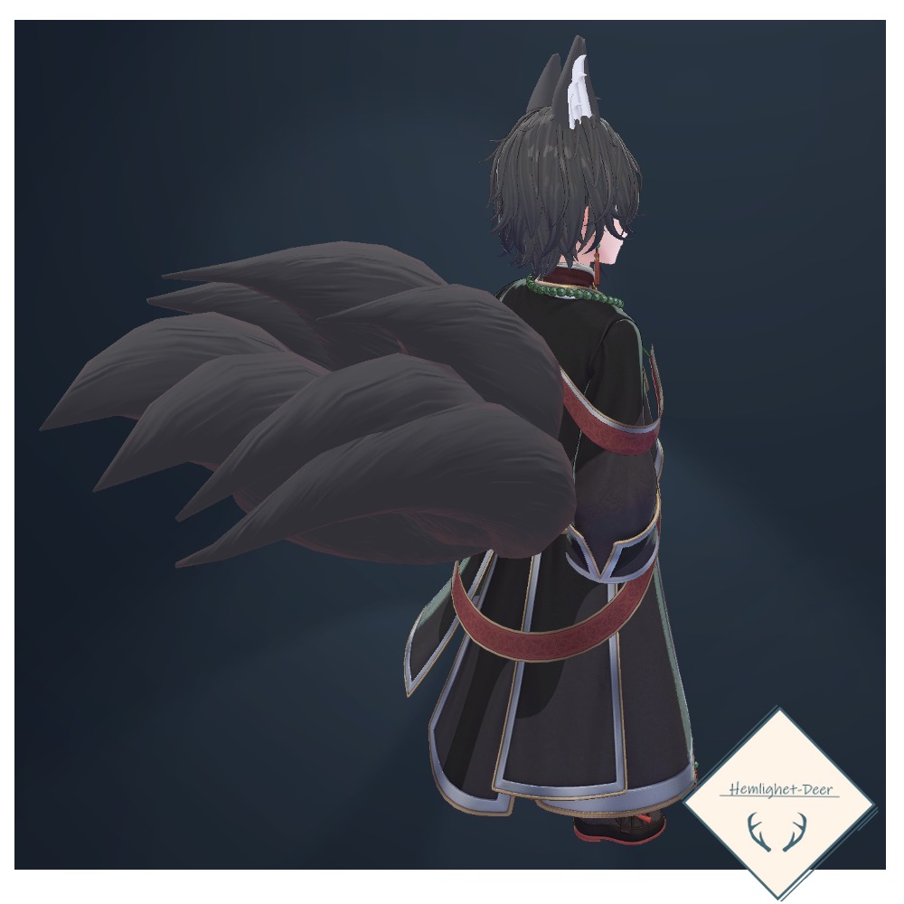 [VRChat] 九尾(Ears＋Tail)_対応:5 Avatar【3Dモデル】 - Hemlighet-Deer - BOOTH