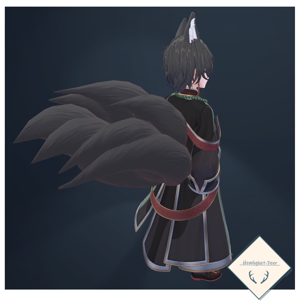 [VRChat] 九尾(Ears＋Tail)_対応:5 Avatar【3Dモデル】 - Hemlighet-Deer - BOOTH
